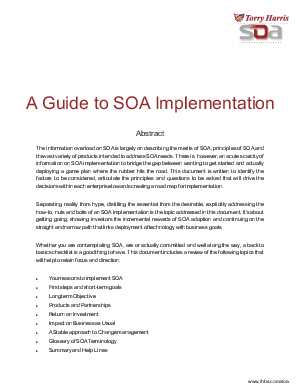 A Guide to SOA Implementation - White Paper